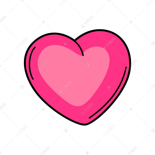 卡通心的插图。素材图片免费下载-千库网