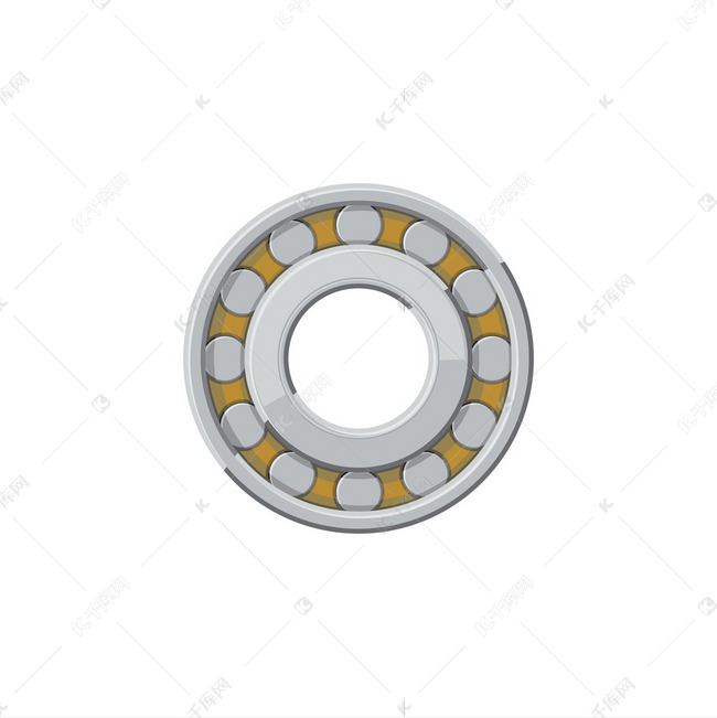 带滚珠滚动元件的轴承机械齿轮隔离逼真的图标。素材图片免费下载-千库网