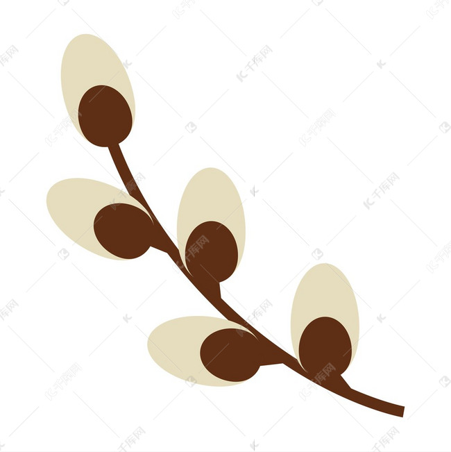 复活节快乐柳枝的插图。素材图片免费下载-千库网