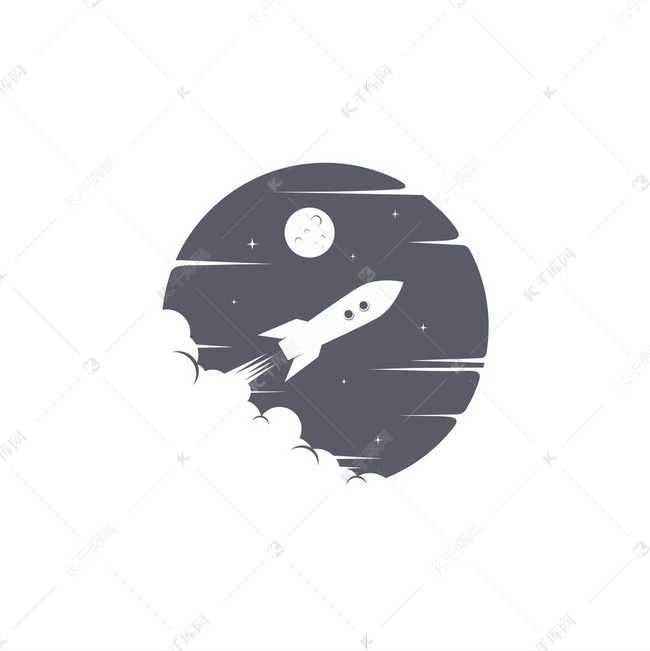太空火箭穿梭船标志标志标识矢量艺术。素材图片免费下载-千库网