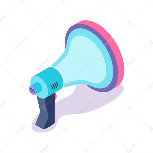 广播符号，带手柄矢量的扩音器。素材图片免费下载-千库网