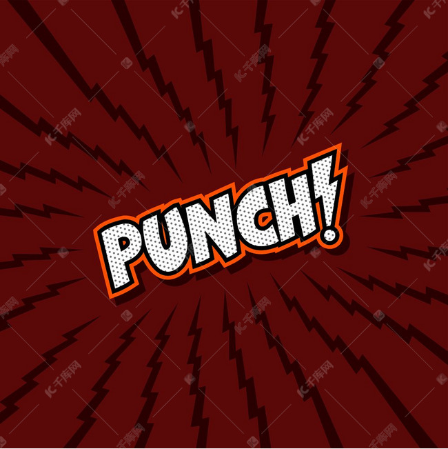红色雷霆主题战斗漫画书踢拳矢量艺术。素材图片免费下载-千库网