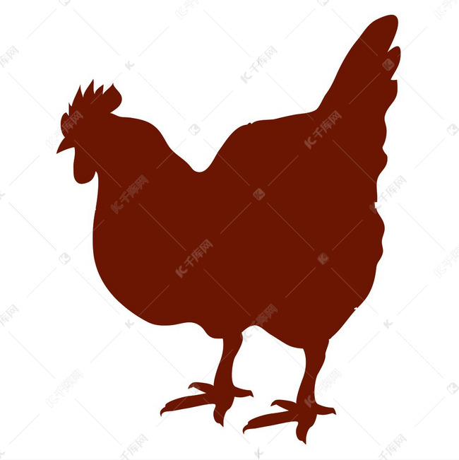 在白色上孤立的母鸡矢量图的轮廓。素材图片免费下载-千库网