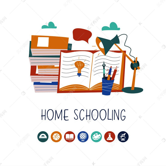 在家上学的概念。素材图片免费下载-千库网