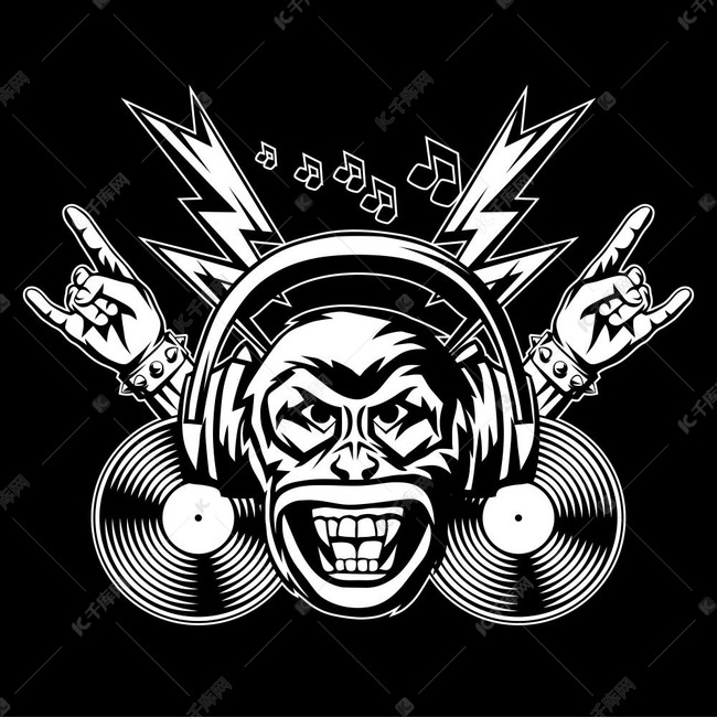 摇滚音乐印刷品。素材图片免费下载-千库网