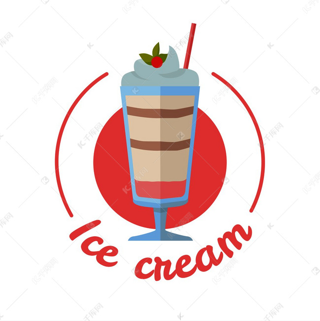 矢量甜冷冻冰淇淋。素材图片免费下载-千库网