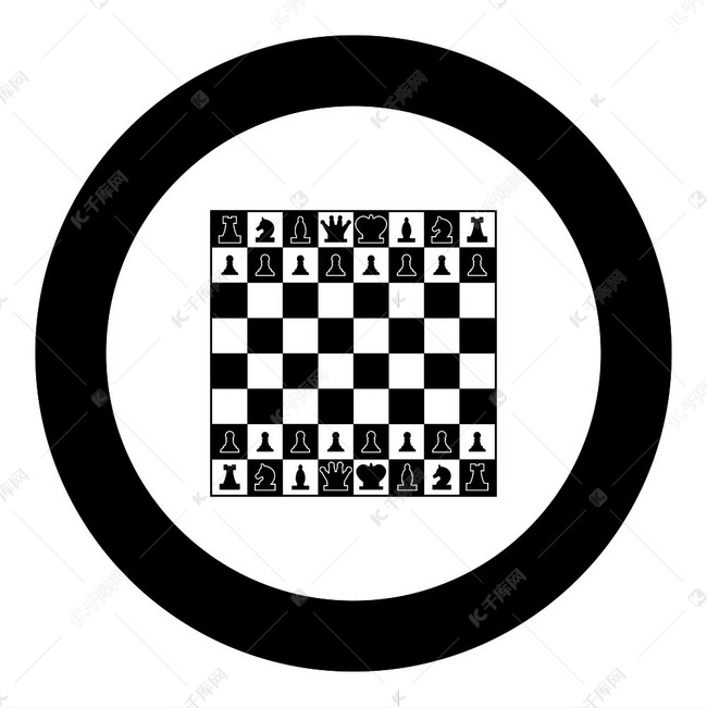 棋盘和棋子线图图标黑色圆圈矢量插图素材图片免费下载-千库网