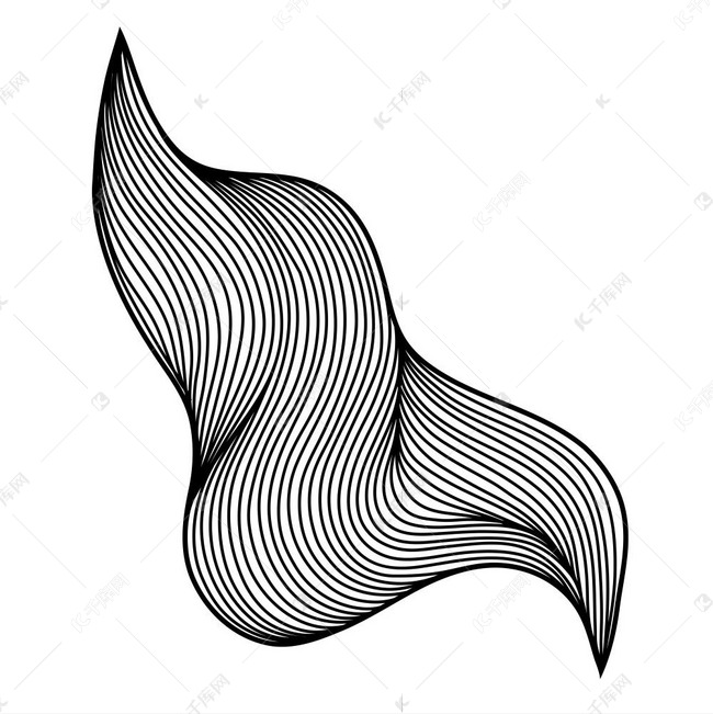 波浪发线卷曲。素材图片免费下载-千库网