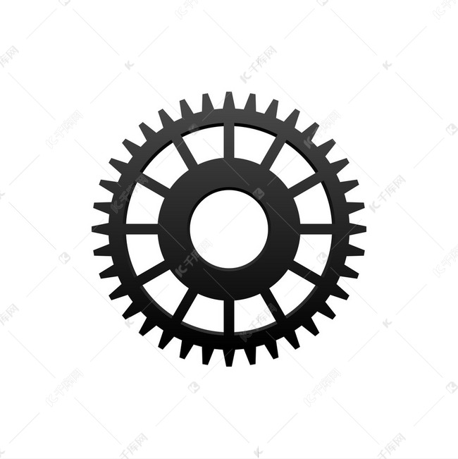 齿轮或齿轮孤立的单色图标。素材图片免费下载-千库网