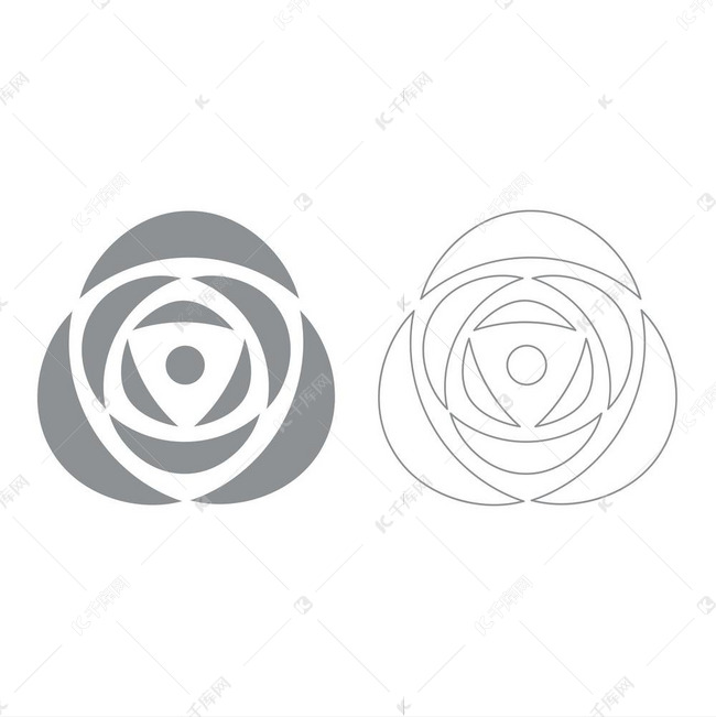 玫瑰灰色套装 灰色套装图标 .. 玫瑰灰色套装图标 .素材图片免费下载-千库网