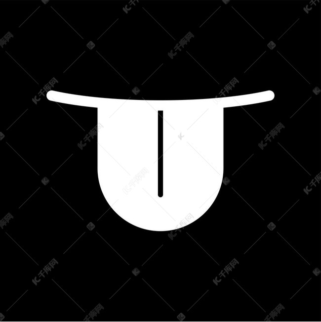 伸出舌头白色图标..伸出舌头是白色图标。素材图片免费下载-千库网