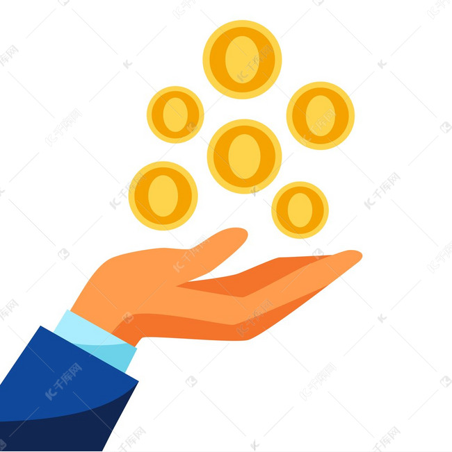 手和落钱的例证。素材图片免费下载-千库网