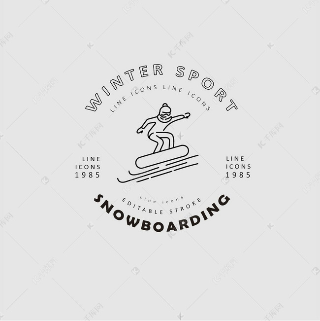 用于单板滑雪和滑雪或其他冬季运动的矢量图标和标志。素材图片免费下载-千库网