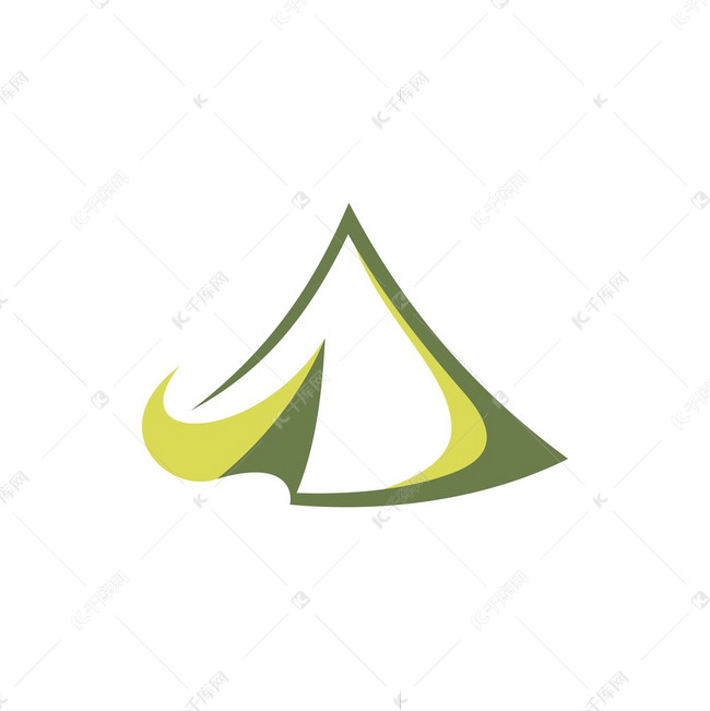 露营绿色三角形帐篷孤立的图标。素材图片免费下载-千库网