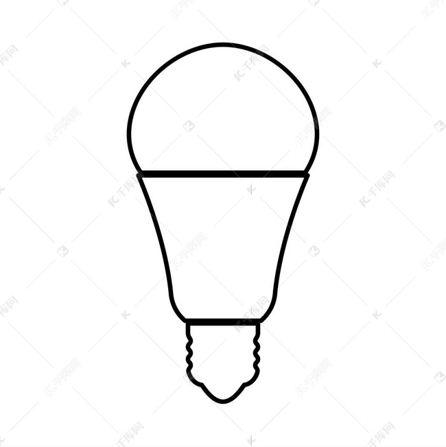 LED 灯泡黑色图标。素材图片免费下载-千库网