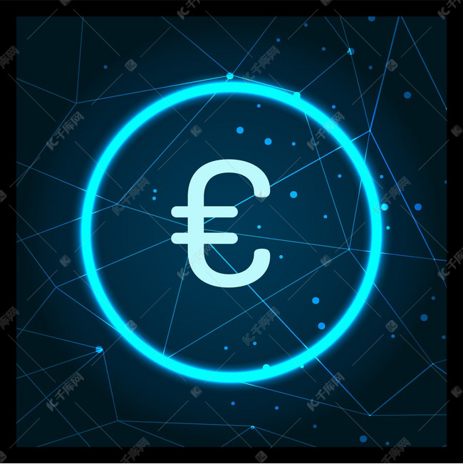 欧元货币标志数字融资图标矢量。素材图片免费下载-千库网