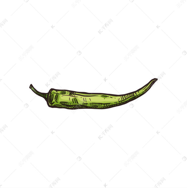 墨西哥胡椒热青辣椒分离蔬菜。素材图片免费下载-千库网