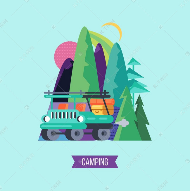 乘车前往大自然。素材图片免费下载-千库网