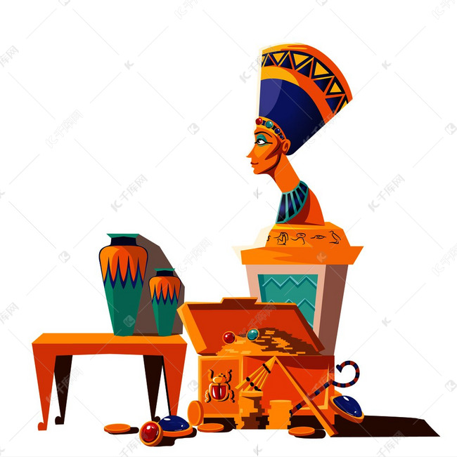 古埃及矢量卡通集。素材图片免费下载-千库网