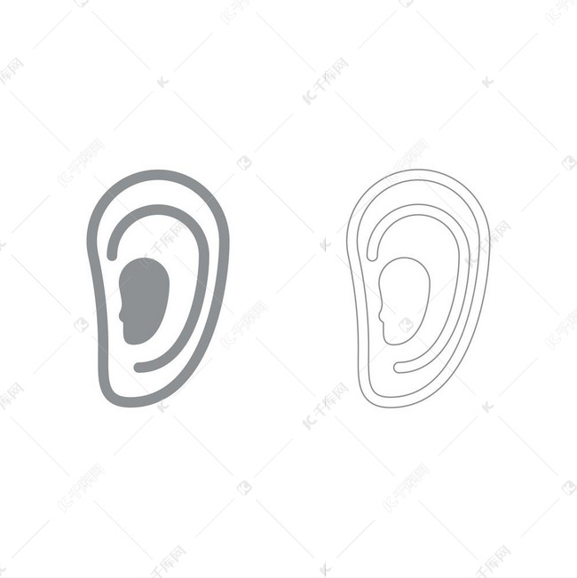 耳朵设置图标。素材图片免费下载-千库网