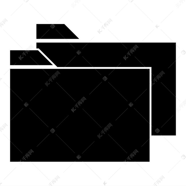 两个文件夹是黑色图标。素材图片免费下载-千库网