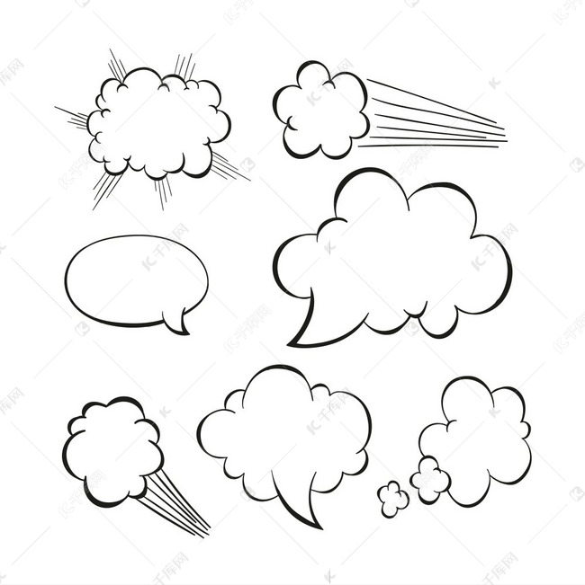 卡通讲话泡泡。素材图片免费下载-千库网