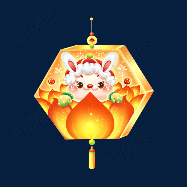 元宵节兔年花灯兔子灯笼素材图片免费下载-千库网