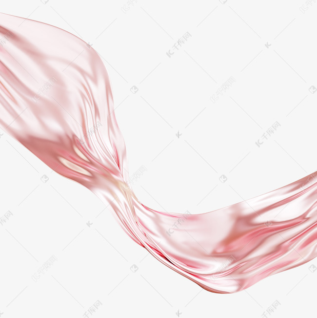 3FD立体妇女节粉色丝带素材图片免费下载-千库网