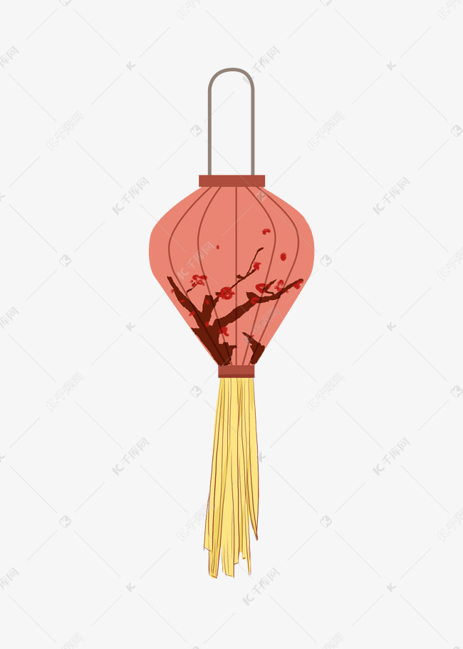 中国风古典梅花灯笼挂件素材图片免费下载-千库网