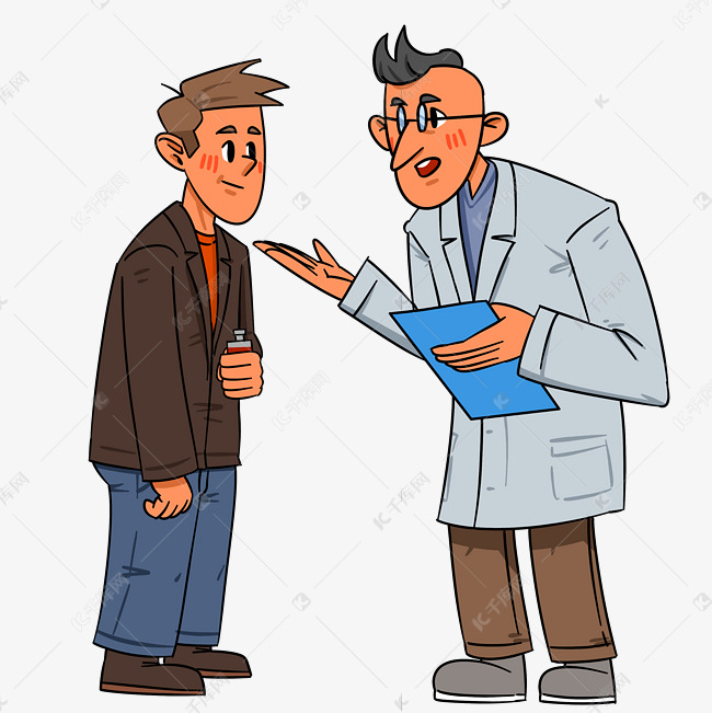 手绘医生解释病情插画素材图片免费下载-千库网
