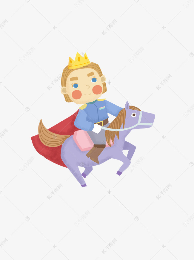 手绘西方王子骑马可商用素材图片免费下载-千库网