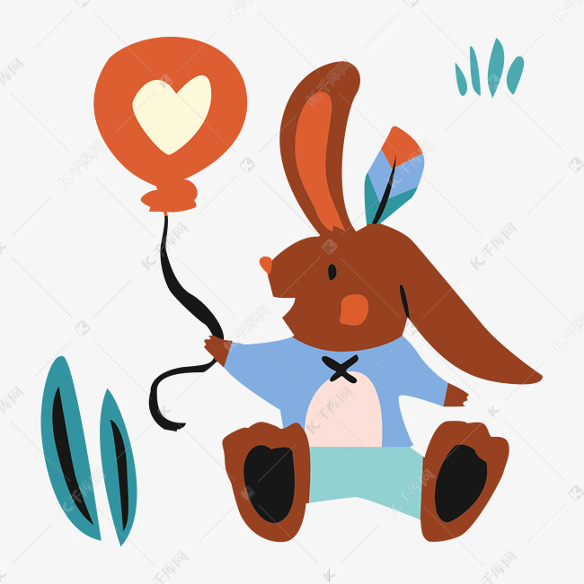 气球小兔子 素材图片免费下载-千库网