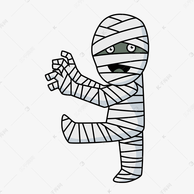 万圣节怪物木乃伊僵尸手绘插画素材图片免费下载-千库网