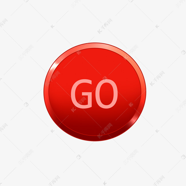 手绘红色GO按钮插画素材图片免费下载-千库网