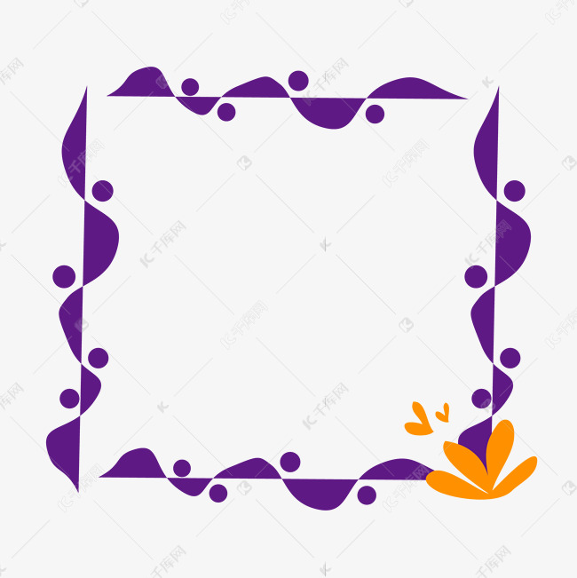 紫色花边边框插画素材图片免费下载-千库网