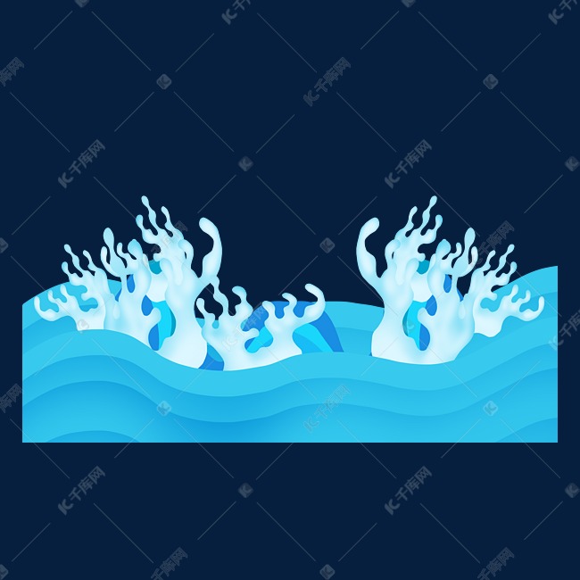 蓝色波浪海浪素材图片免费下载-千库网
