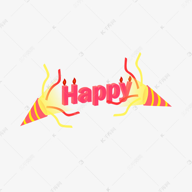 红色Happy英文素材图片免费下载-千库网