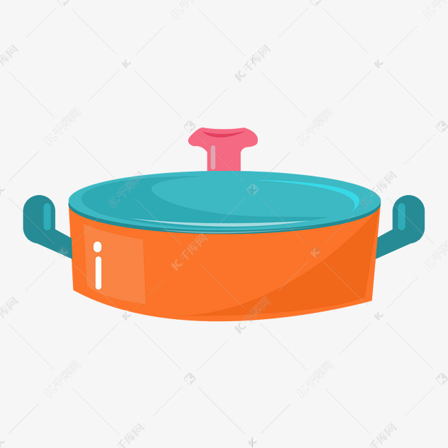 橙色厨房汤锅素材图片免费下载-千库网