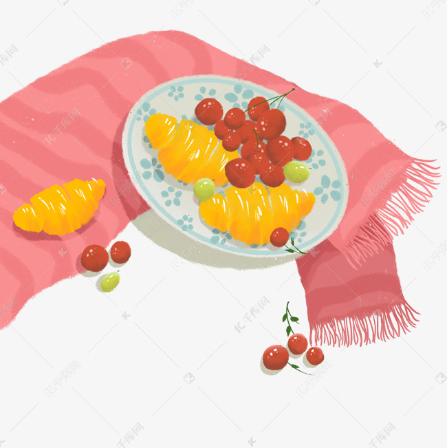 手绘ins风食物彩色插画素材图片免费下载-千库网