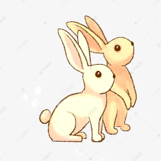 浅黄色兔子 素材图片免费下载-千库网