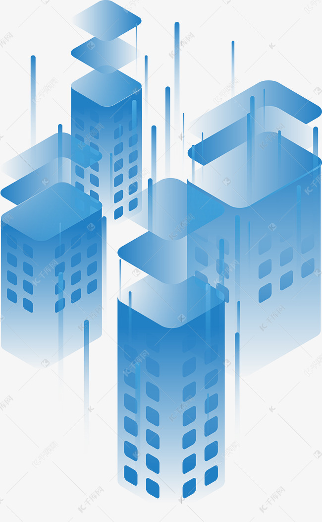 蓝色办公大楼图素材图片免费下载-千库网