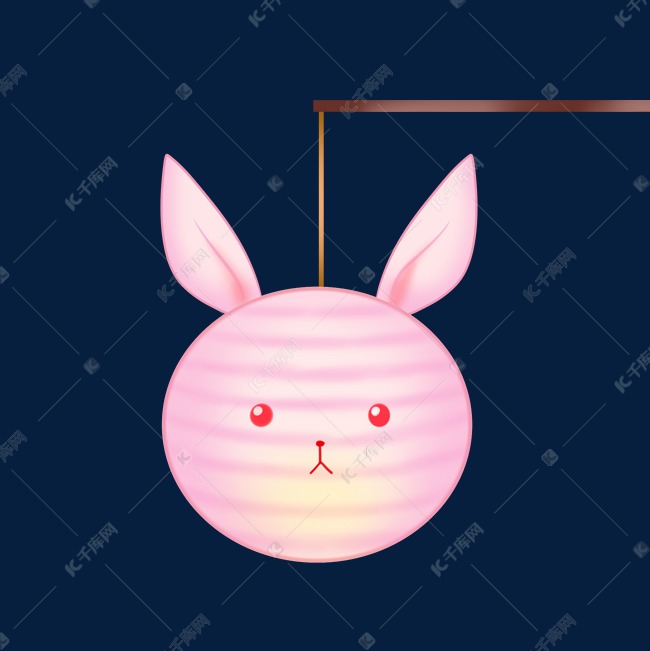 手绘兔子灯笼素材图片免费下载-千库网