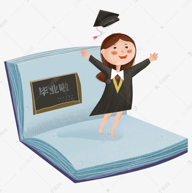 穿毕业服毕业的女孩素材图片免费下载-千库网