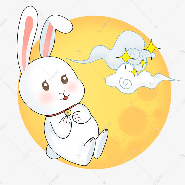 黄色月亮和兔子素材图片免费下载-千库网