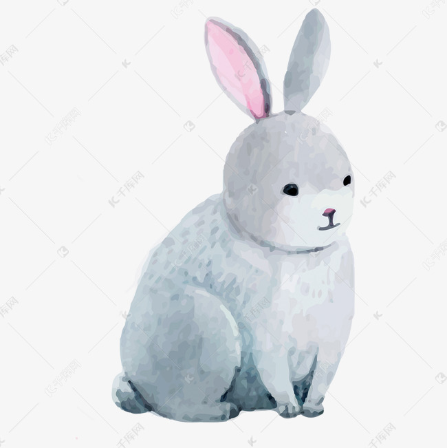 灰色兔子 素材图片免费下载-千库网