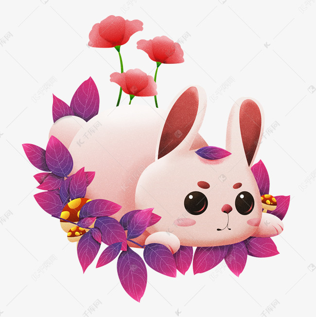 粉色小兔子 素材图片免费下载-千库网