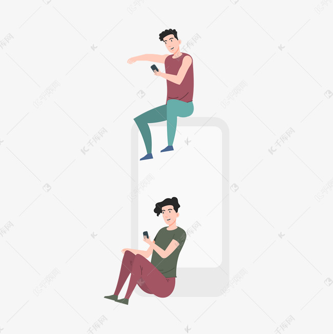 科技移动办公看手机的人物素材图片免费下载-千库网