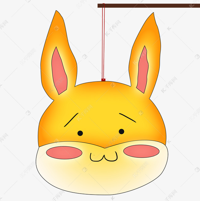 黄色兔子灯装饰素材图片免费下载-千库网
