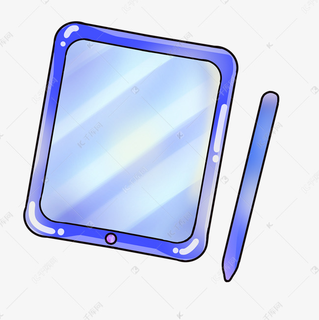 蓝色数位板卡通插画素材图片免费下载-千库网