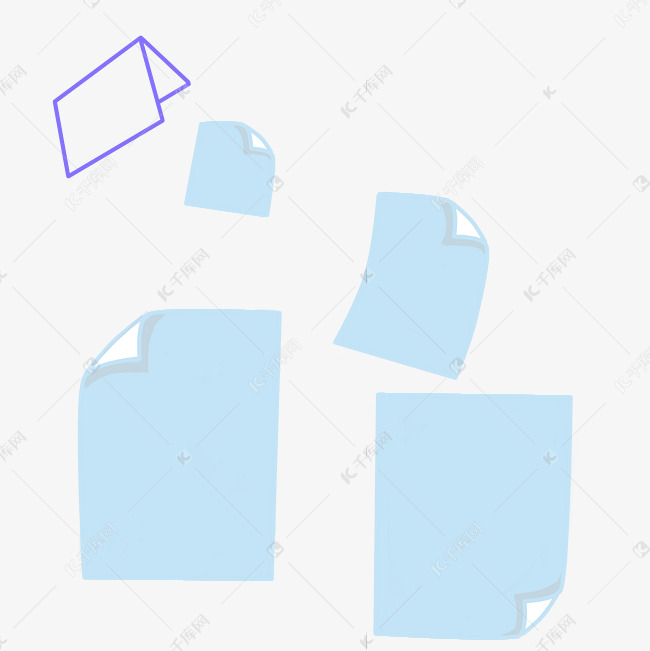 蓝色PPT卡通插画素材图片免费下载-千库网